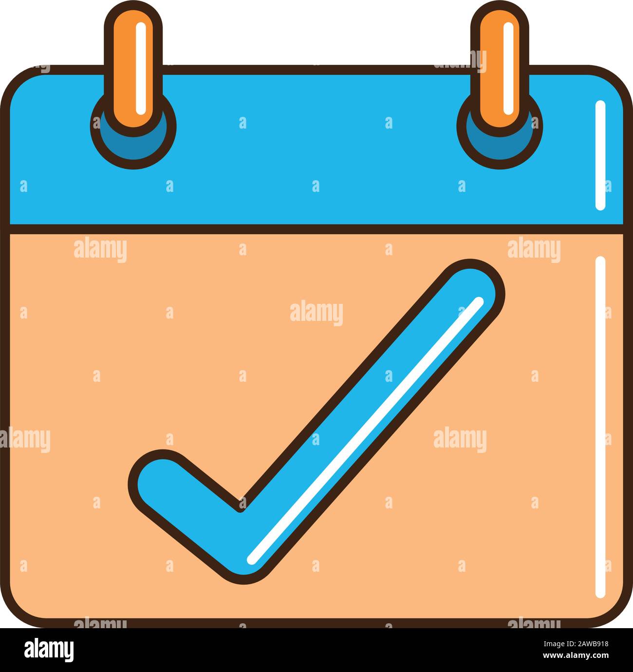 calendar check mark reminder cargo delivery vector illustration line ...
