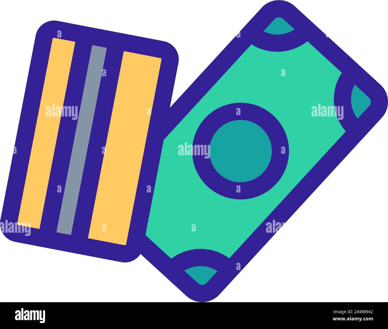 Money card icon vector. Isolated contour symbol illustration Stock ...