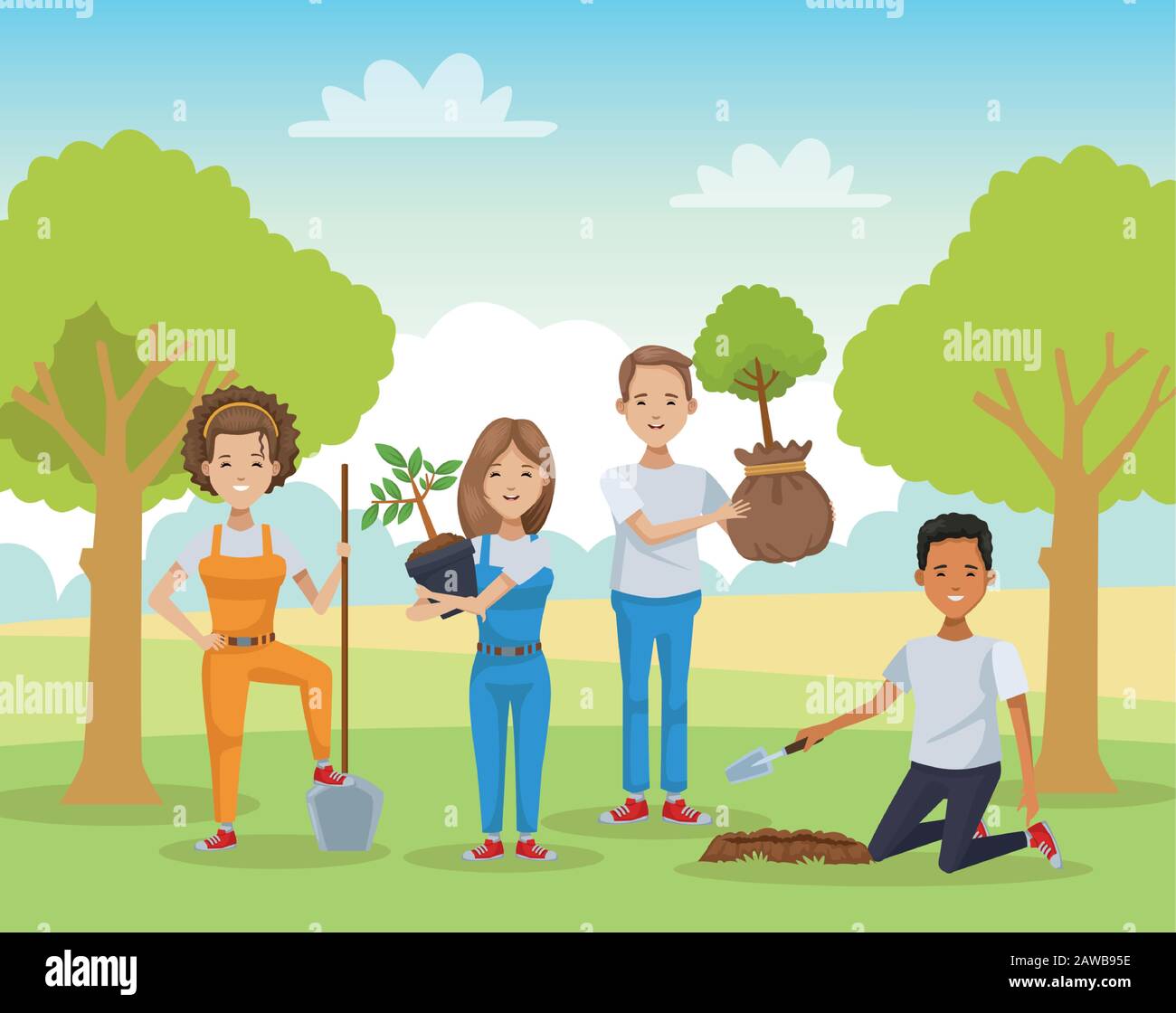 Season for planting Stock Vector Images - Alamy