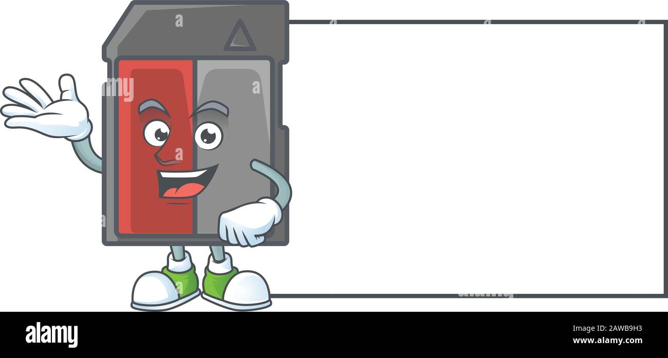 Cheerful memory card mascot style design with whiteboard Stock Vector ...
