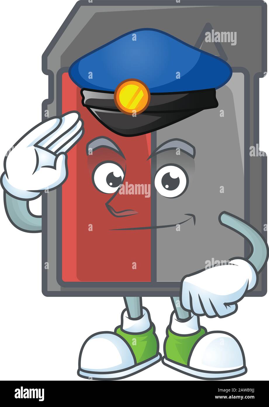 A character design of memory card working as a Police officer Stock ...