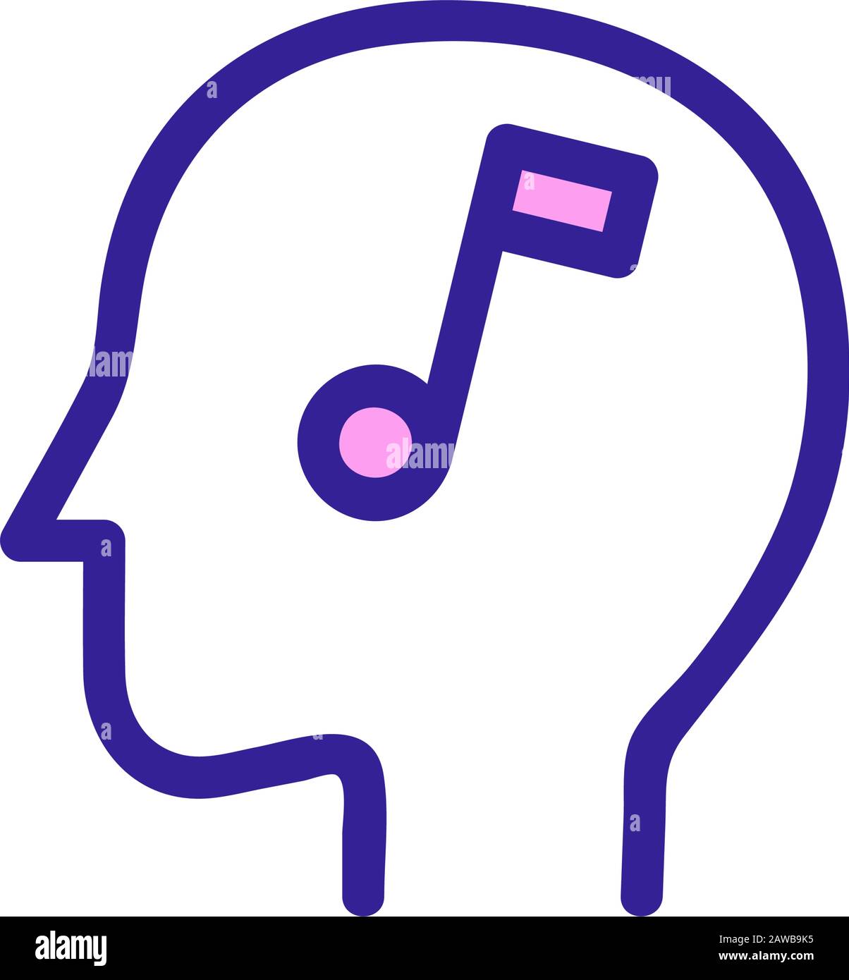 Music head icon vector. Isolated contour symbol illustration Stock ...