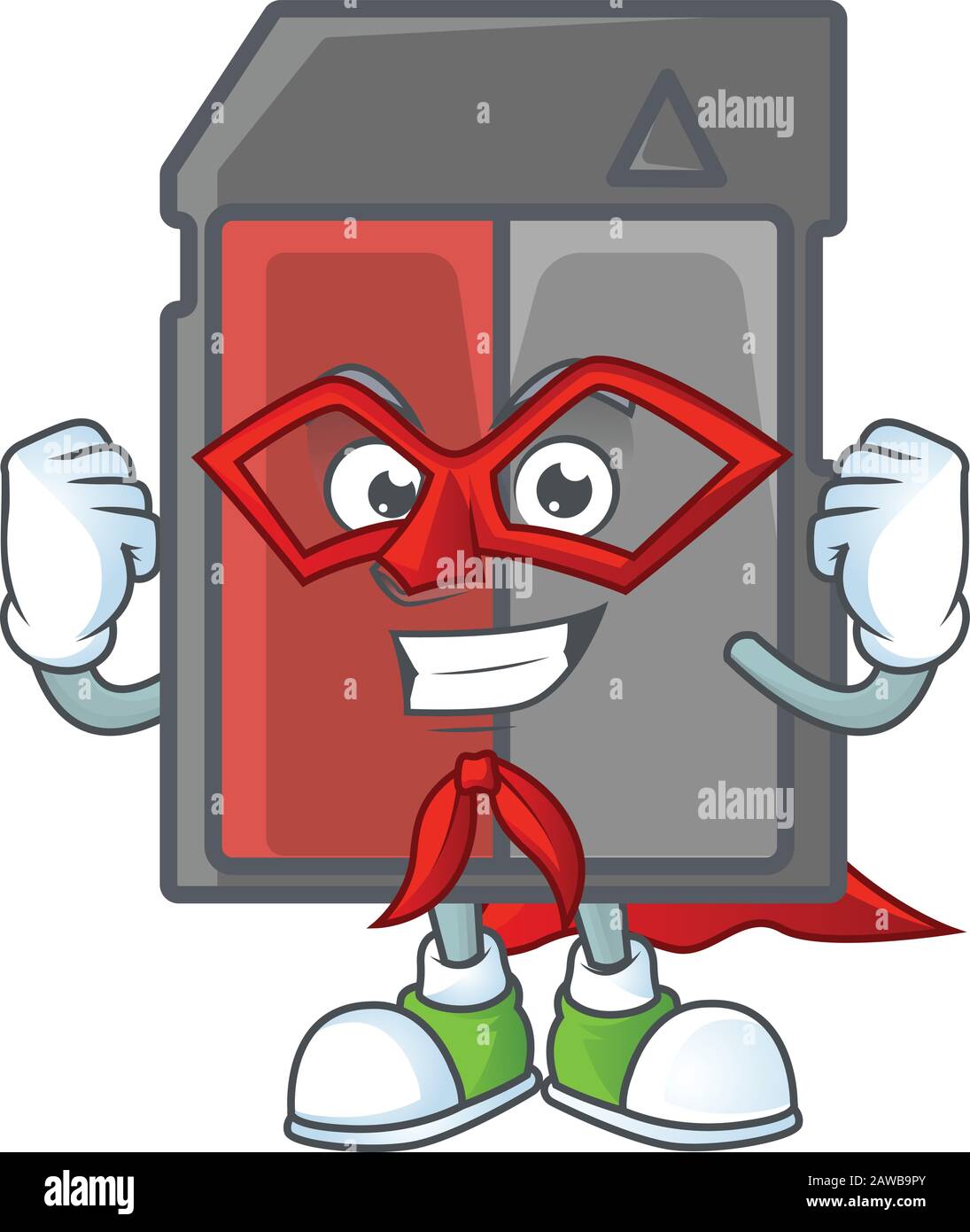 A friendly picture of memory card dressed as a Super hero Stock Vector ...