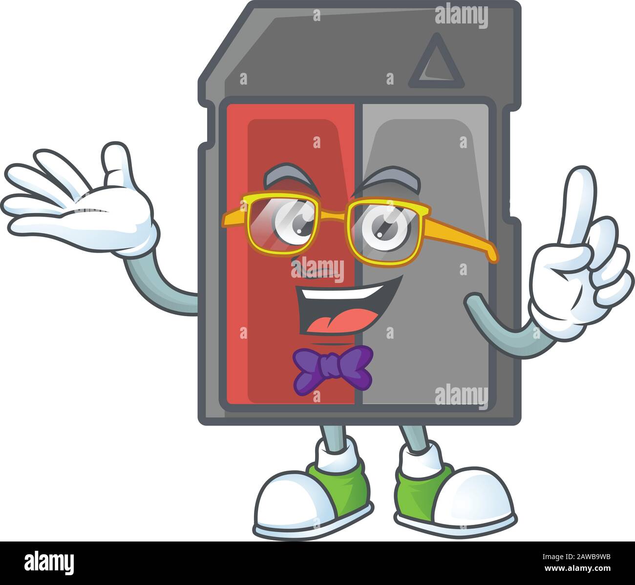The Geek character of memory card mascot design Stock Vector Image ...