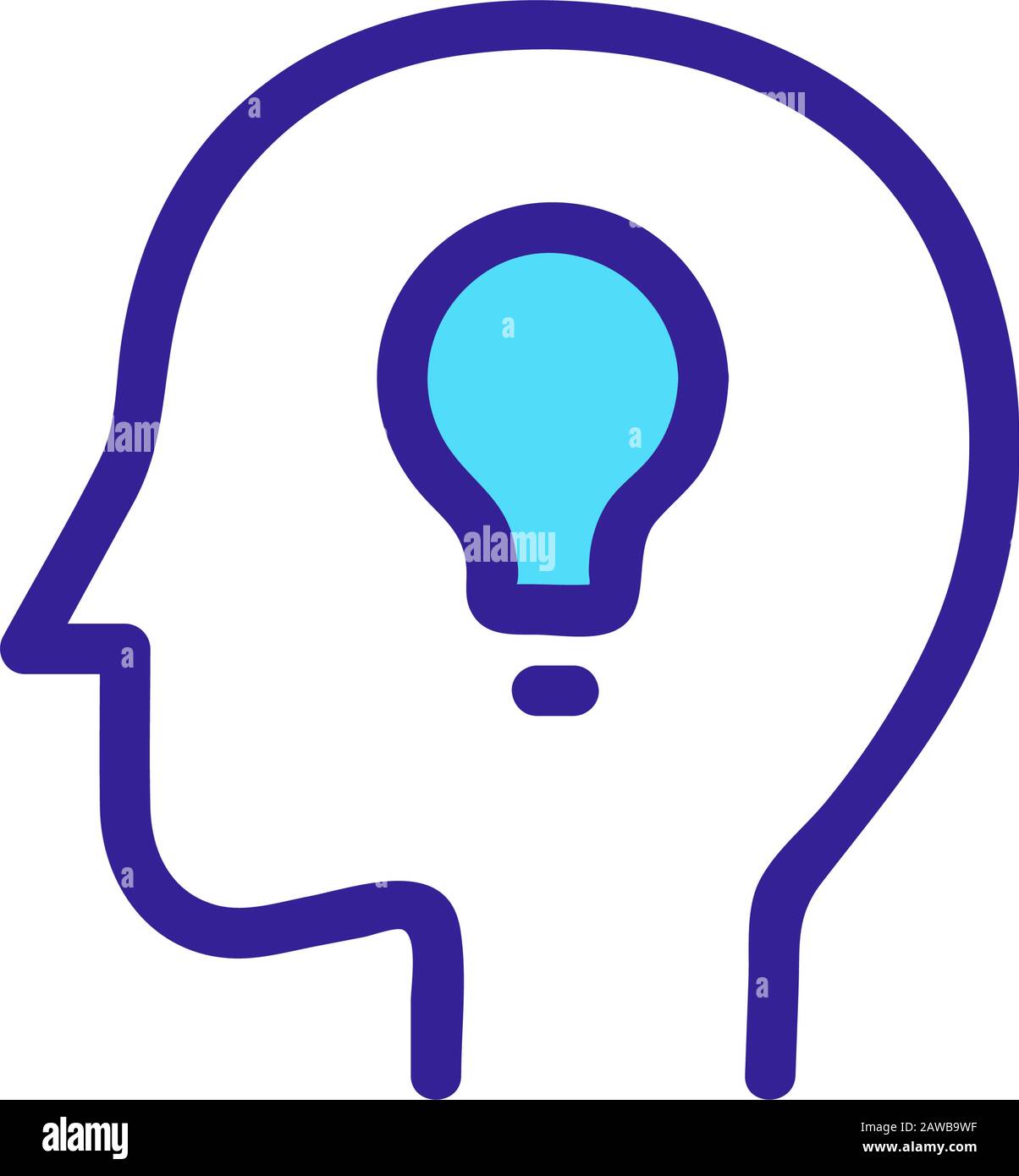 The idea of a head icon vector. Isolated contour symbol illustration ...