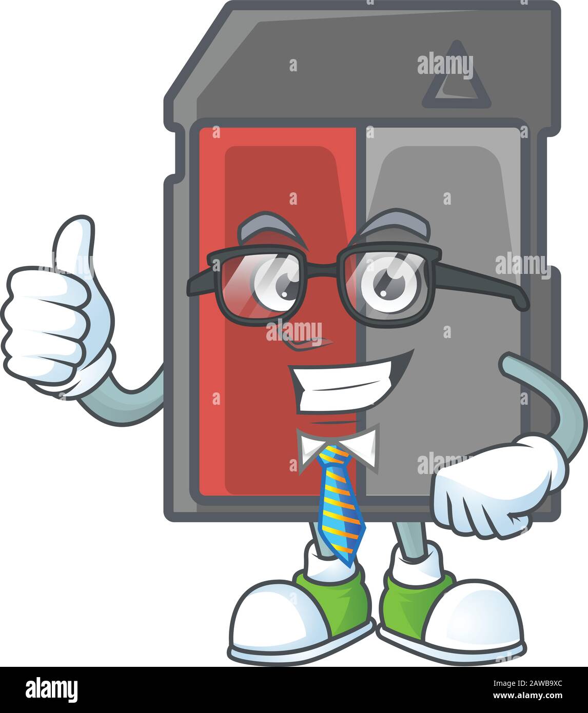 Memory card cartoon successful Businessman wearing glasses Stock Vector ...