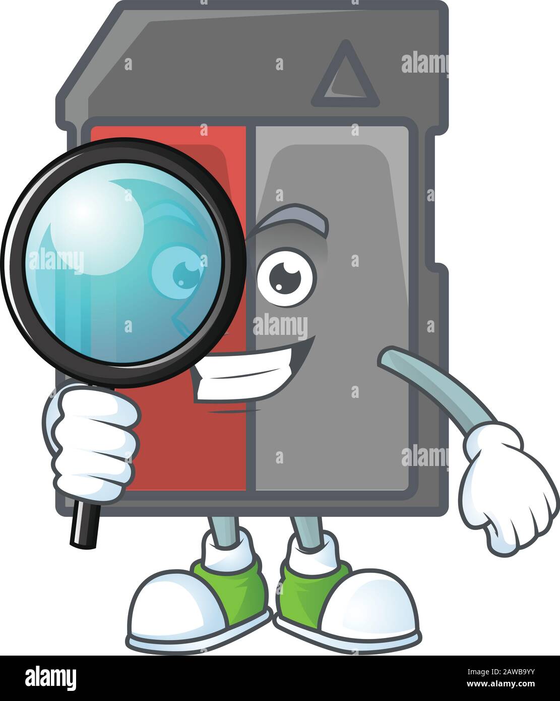 A famous of one eye memory card Detective cartoon character design ...