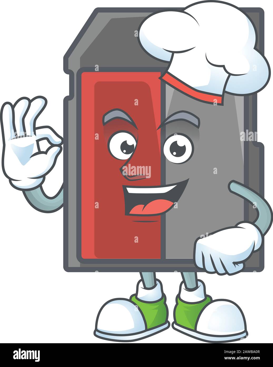 Memory card cartoon character in a chef dress and white hat Stock ...