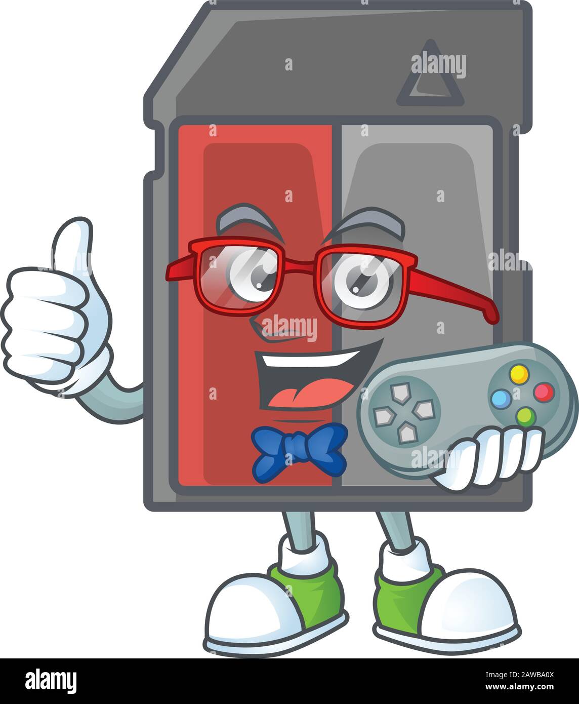 An attractive gamer memory card cartoon character design Stock Vector ...