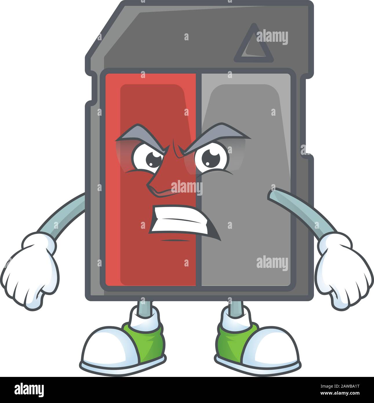cartoon character of memory card with angry face Stock Vector Image ...