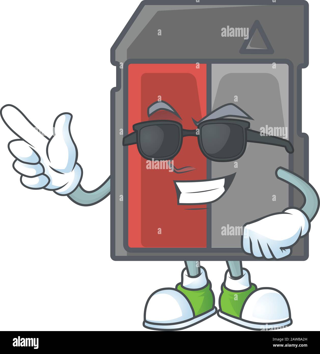 Super cool memory card mascot character wearing black glasses Stock ...