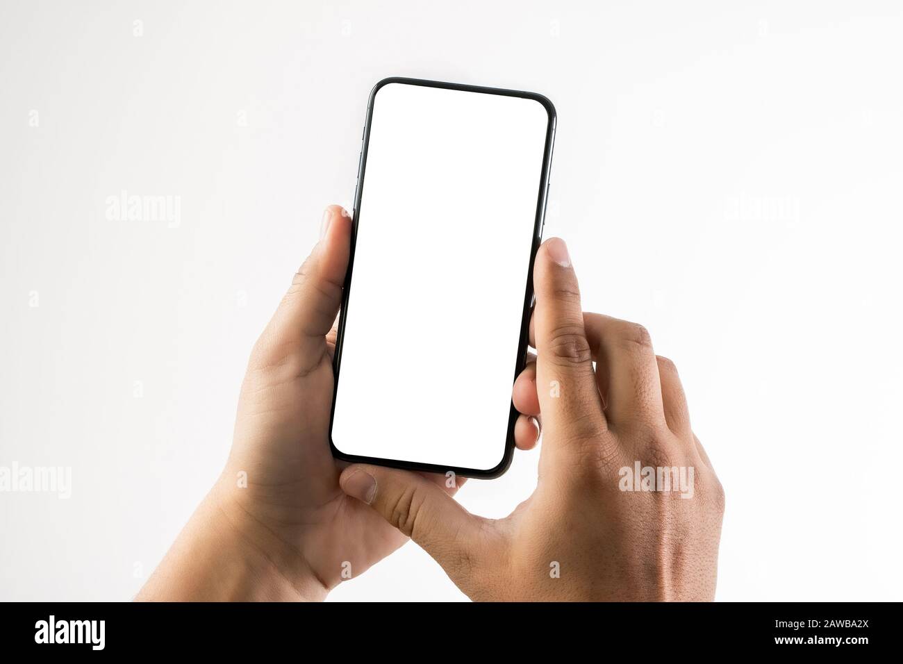 new phone Technology smartphone with blank screen and modern frame less ...