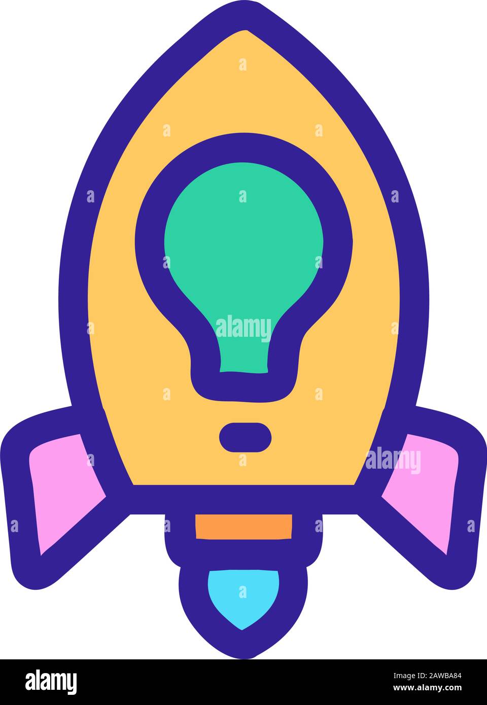 The idea of a rocket icon vector. Isolated contour symbol illustration ...
