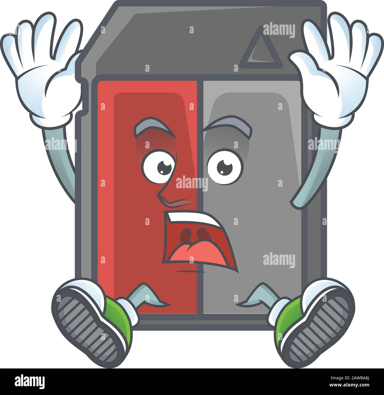 A picture of memory card cartoon design with shocking gesture Stock ...