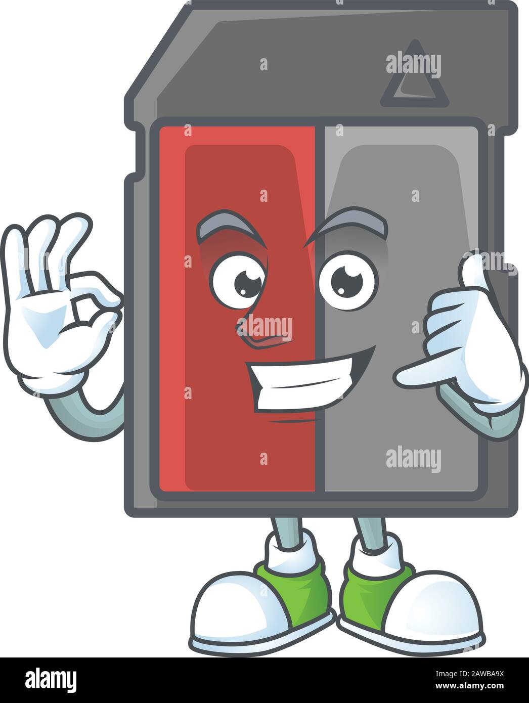 Call me funny memory card mascot picture style Stock Vector Image & Art ...