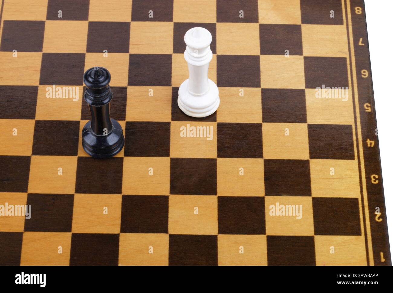wooden checkerboard with figures Stock Photo - Alamy