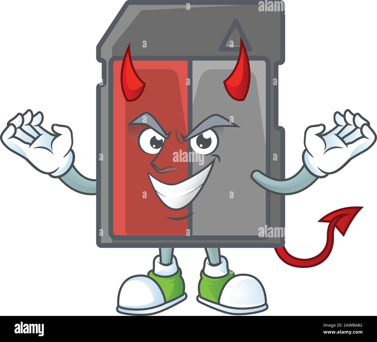 A cruel devil memory card Cartoon character design Stock Vector Image ...