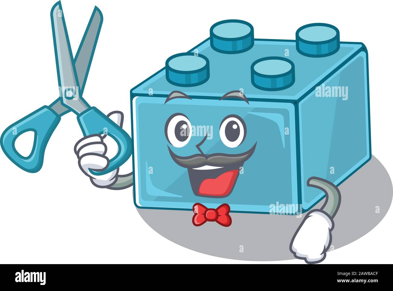 Cartoon character of Sporty Barber lego brick toys design style Stock ...