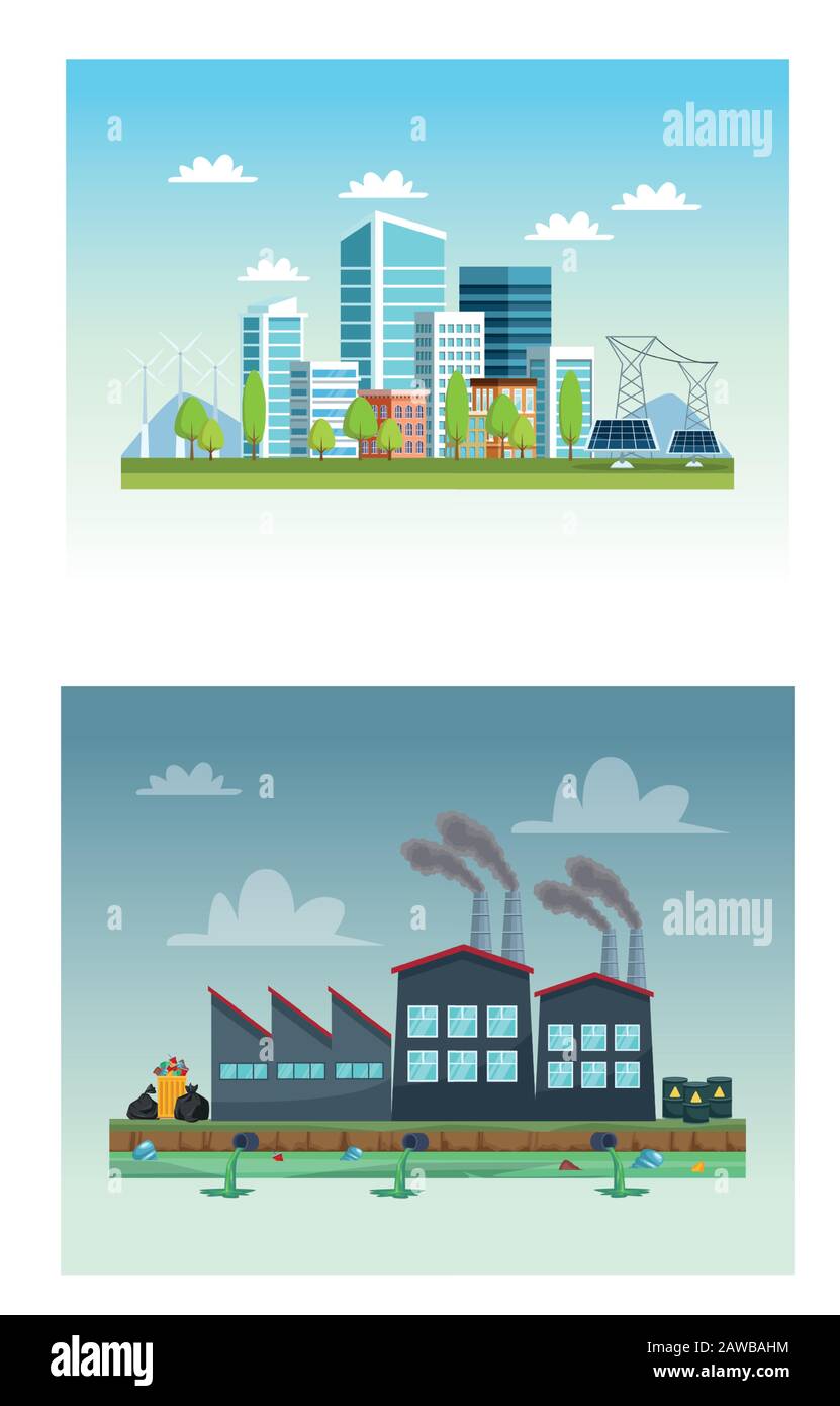 River factory pollution Cut Out Stock Images & Pictures - Alamy