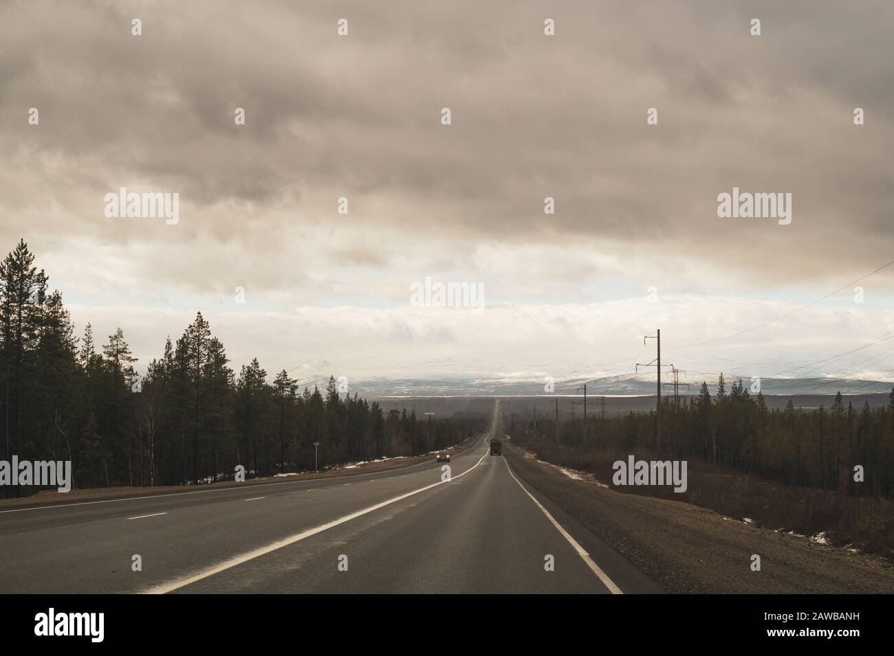 Mountain road. highway in mountains. long distance view Stock Photo - Alamy
