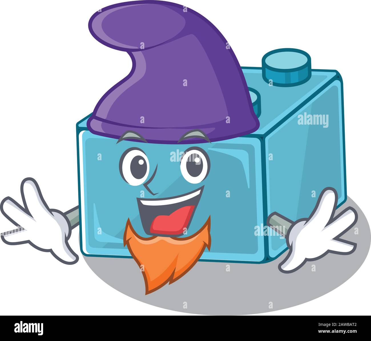 cartoon mascot of funny lego brick toys dressed as an Elf Stock Vector ...