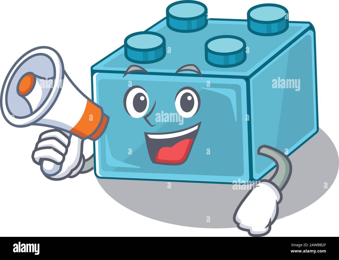 A mascot of lego brick toys speaking on a megaphone Stock Vector Image ...