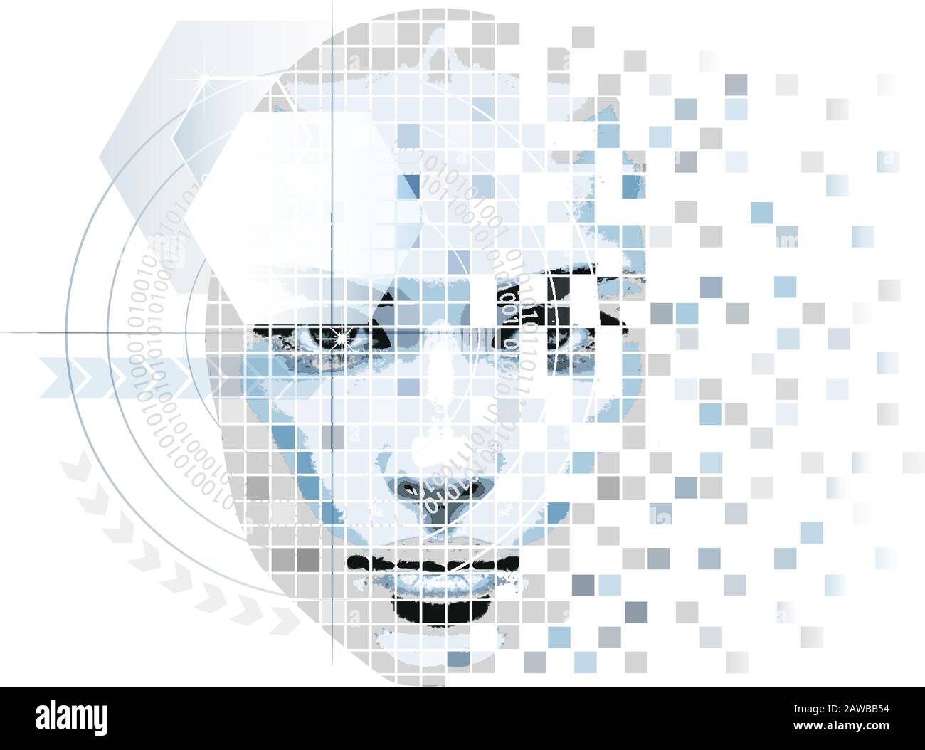 Abstract vector artwork in high-tech style made with the illustrator ...