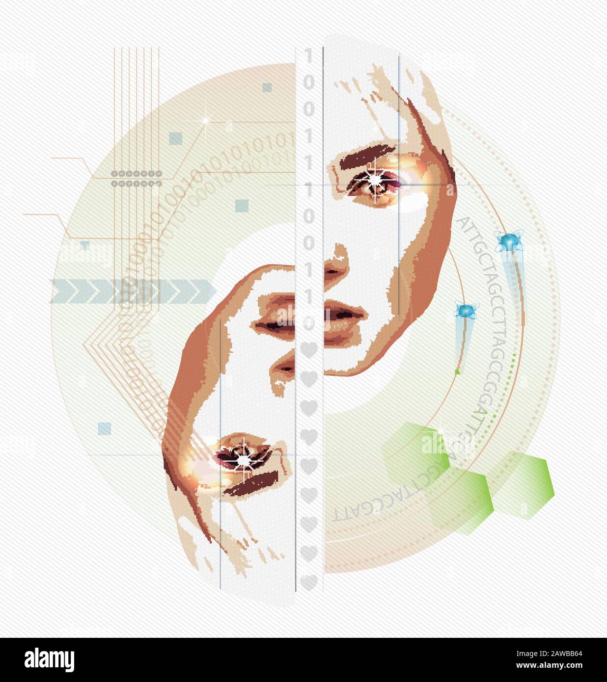 Abstract vector artwork in high-tech style made with the illustrator ...