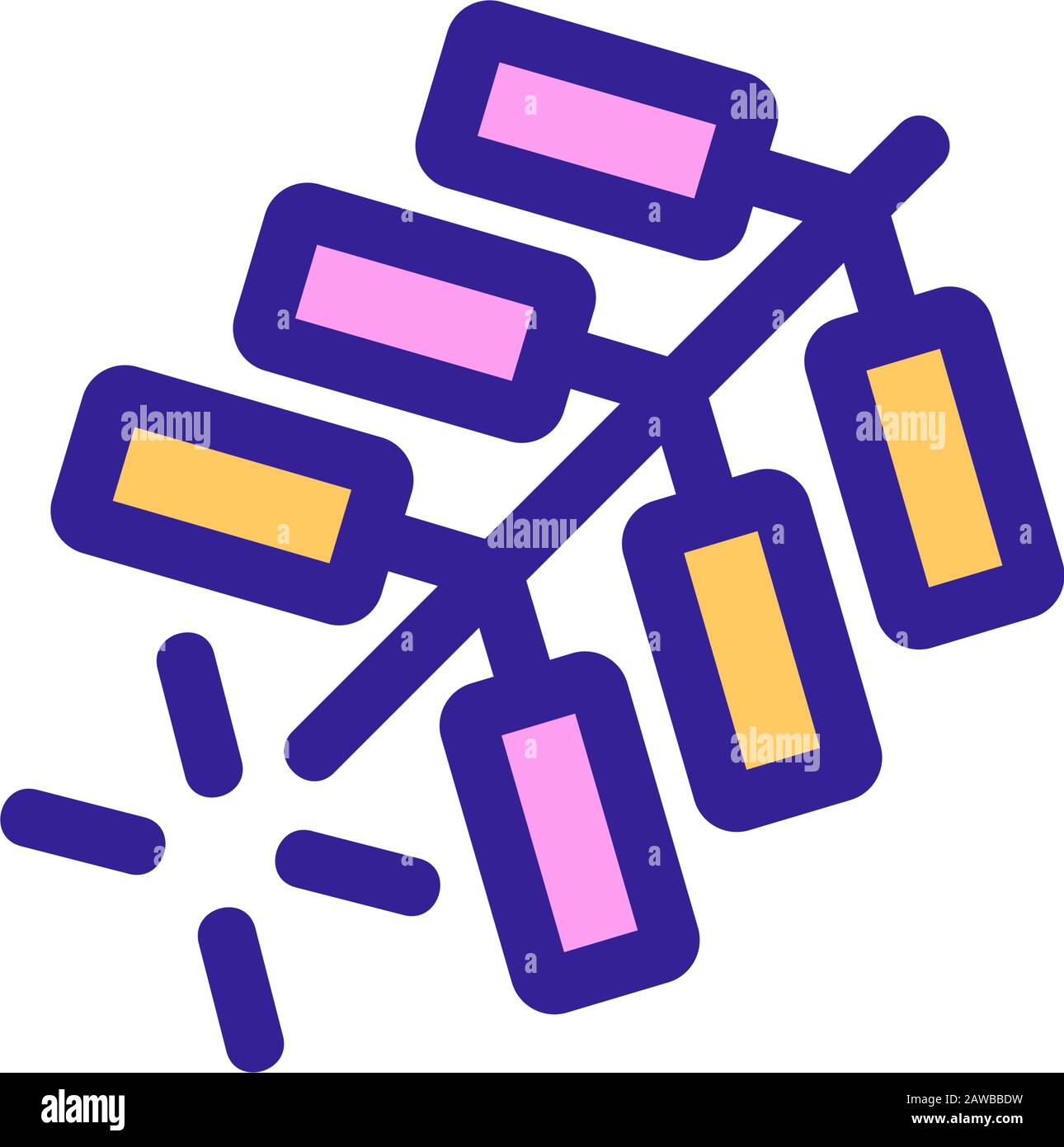 pyrotechnics icon vector. Isolated contour symbol illustration Stock ...