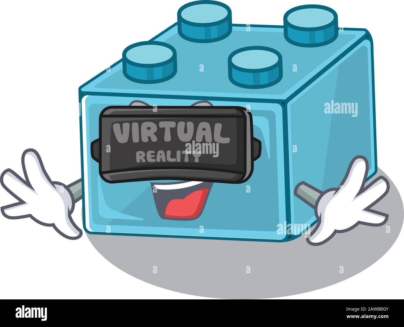 A Picture of lego brick toys character wearing Virtual reality headset ...