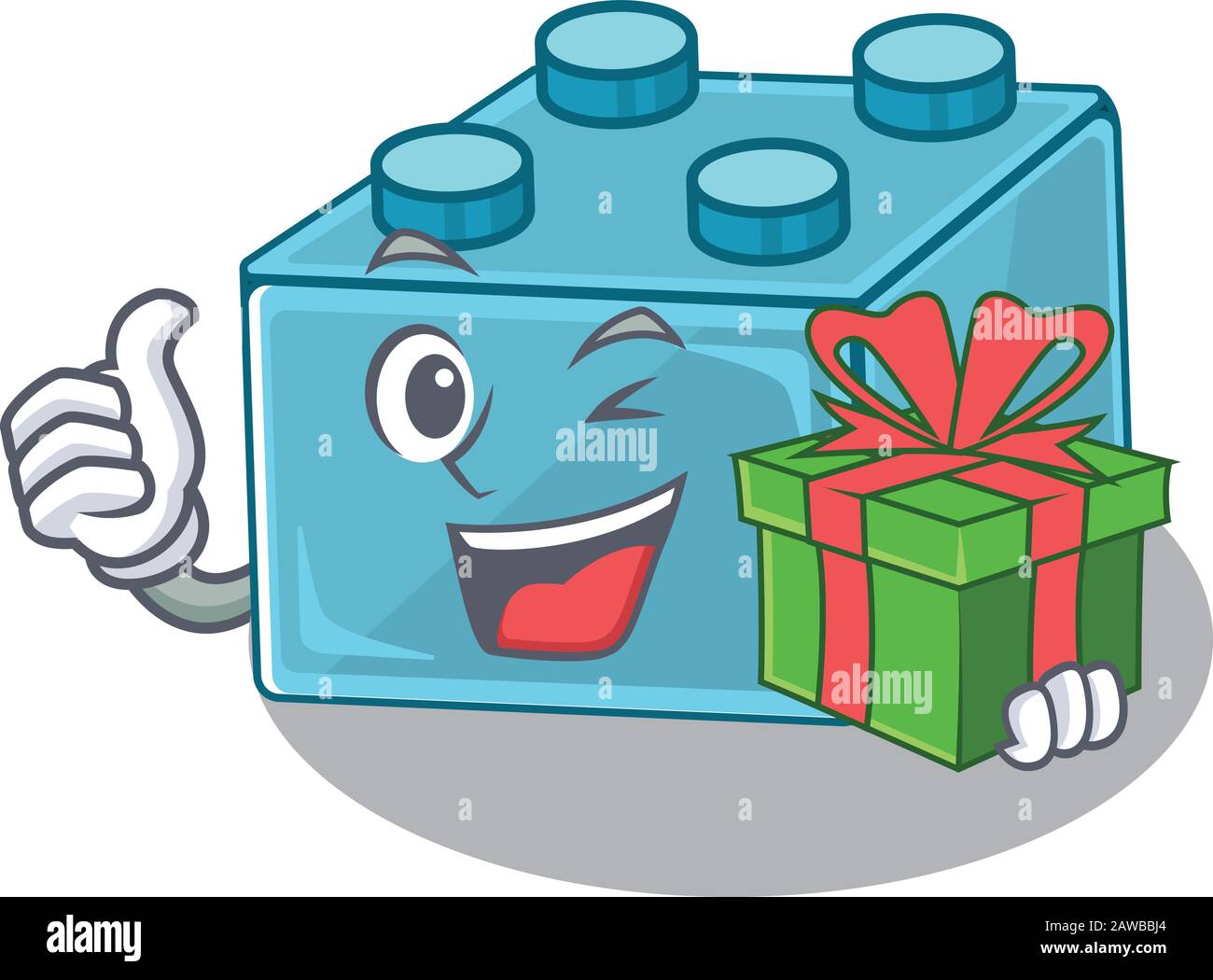 Happy lego brick toys character having a gift box Stock Vector Image ...