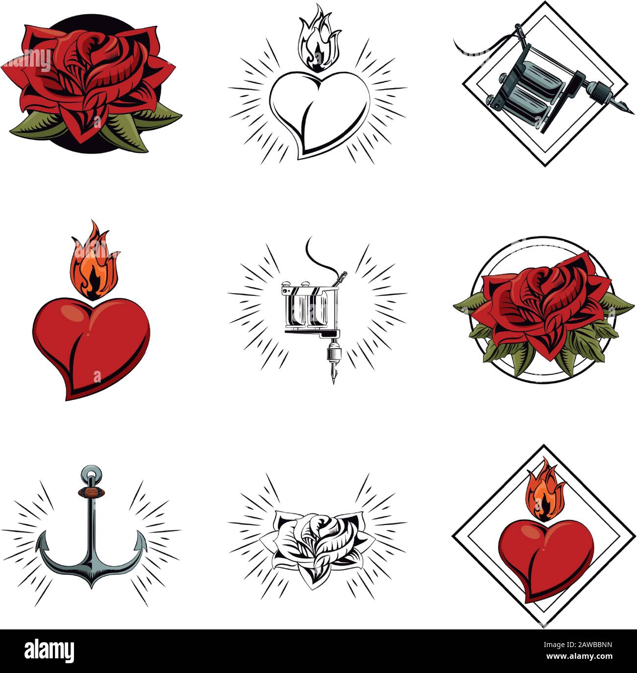 bundle of tatoos images icons Stock Vector Image & Art - Alamy