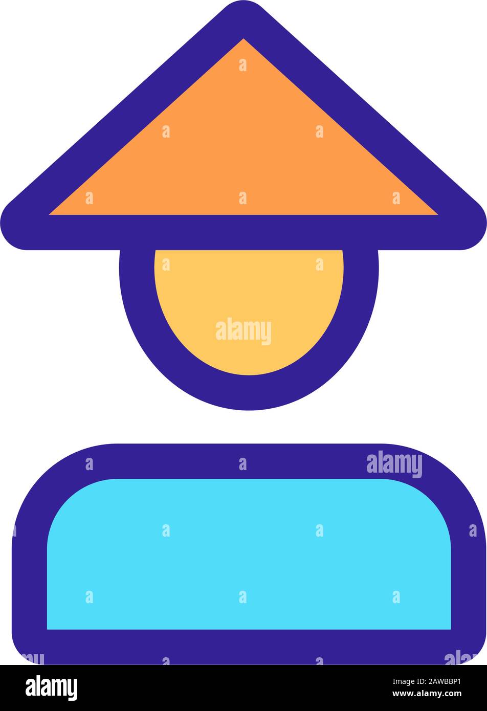 China man icon vector. Isolated contour symbol illustration Stock ...