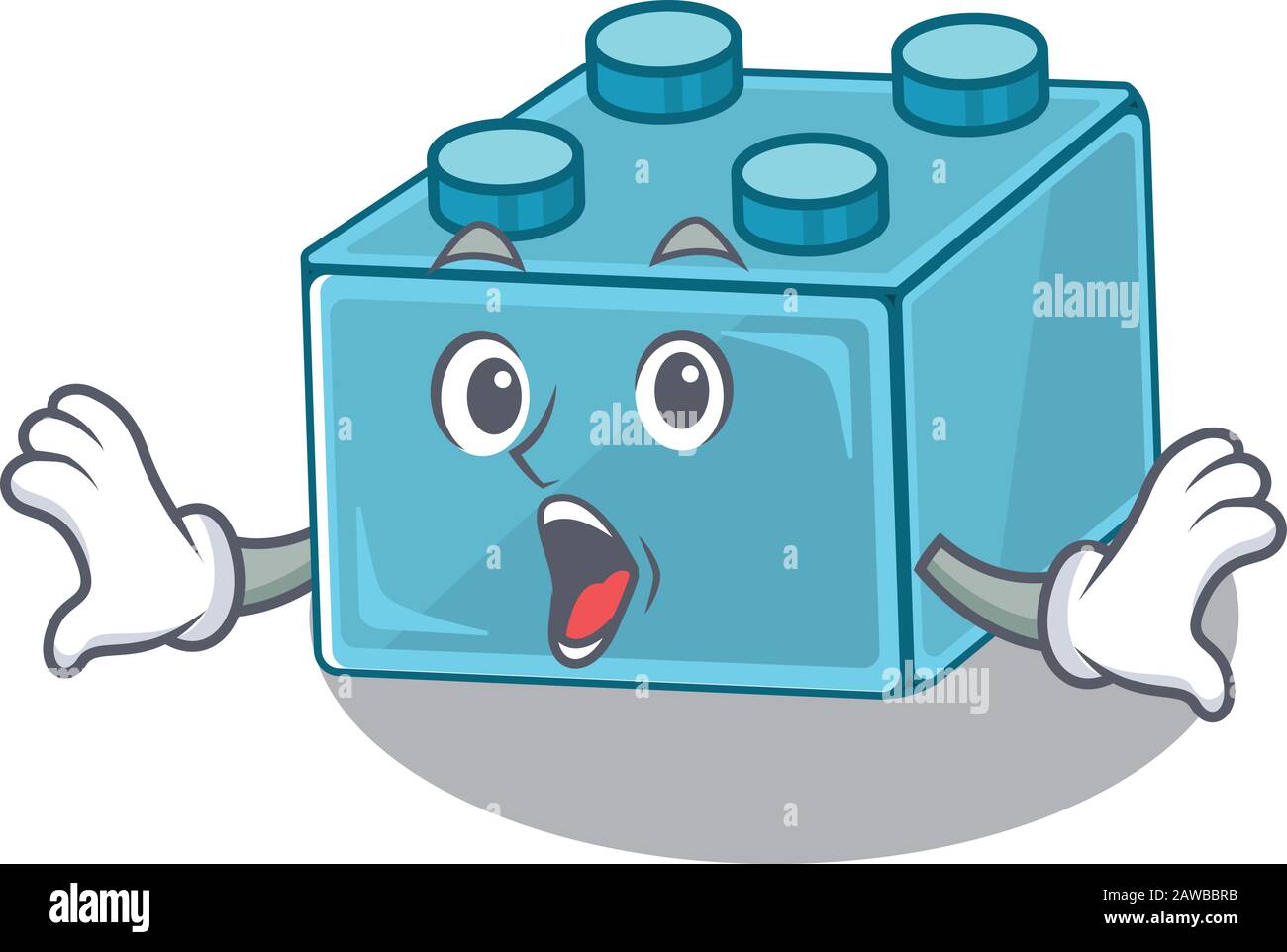 Lego brick toys mascot design concept with a surprised gesture Stock ...