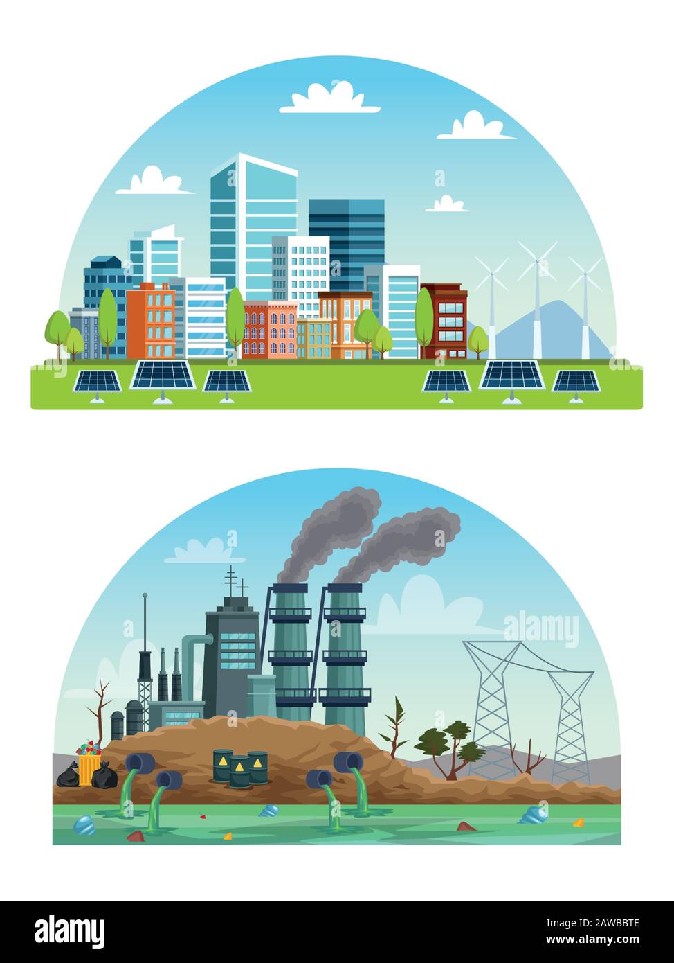 Scene factory water pollution illustration Cut Out Stock Images ...