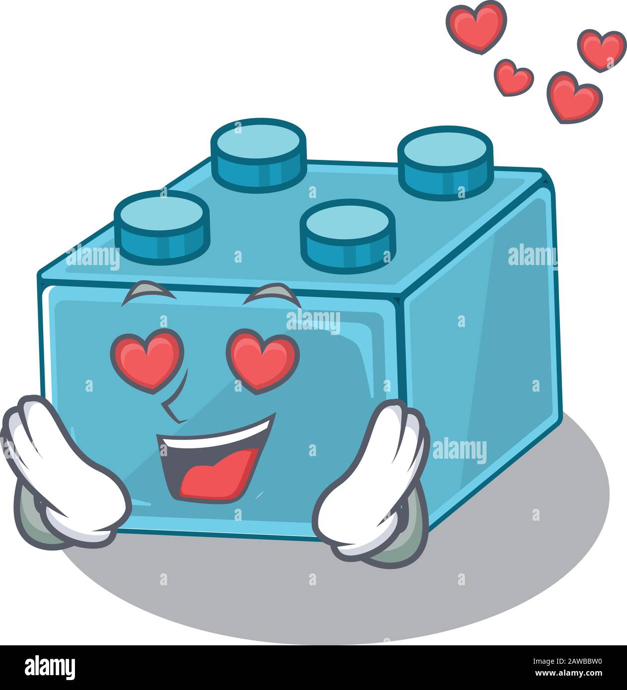 Romantic falling in love lego brick toys cartoon character concept ...