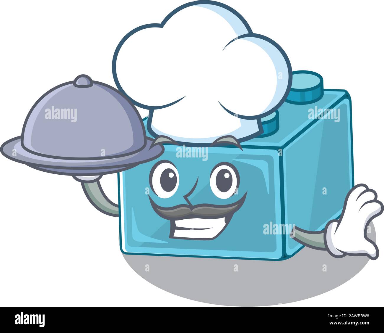 A picture of lego brick toys as a Chef serving food on tray Stock ...