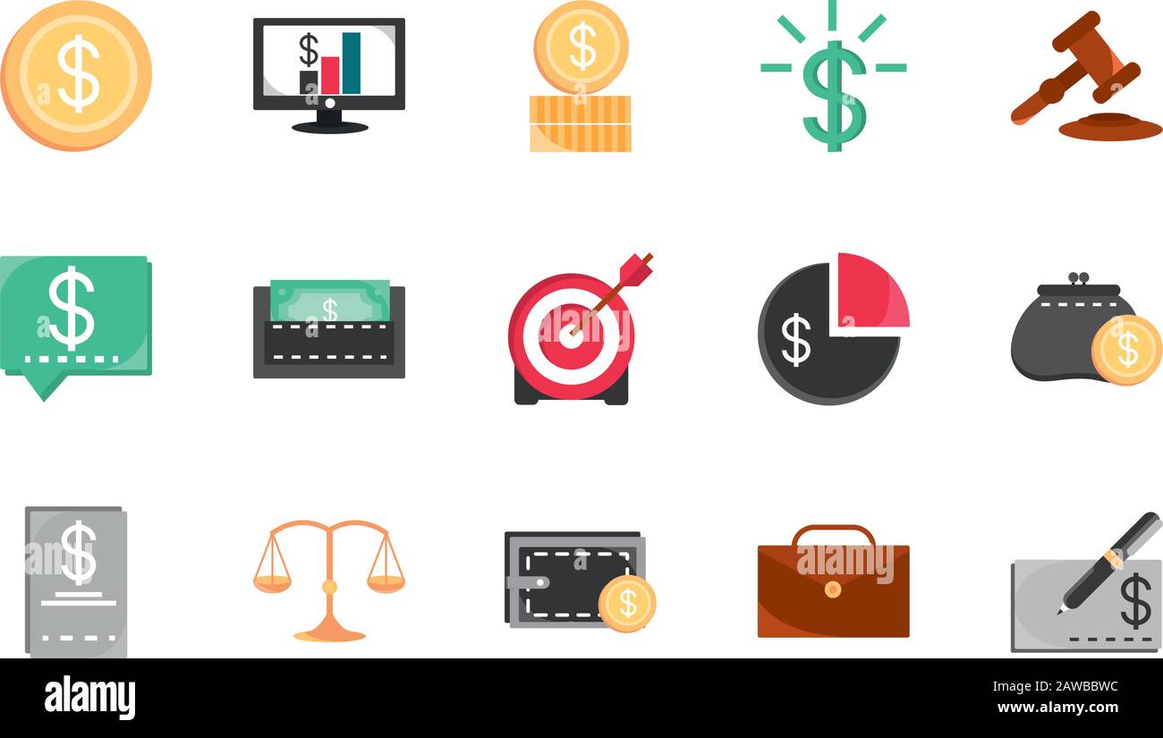 finance money business economy icons set vector illustration Stock ...