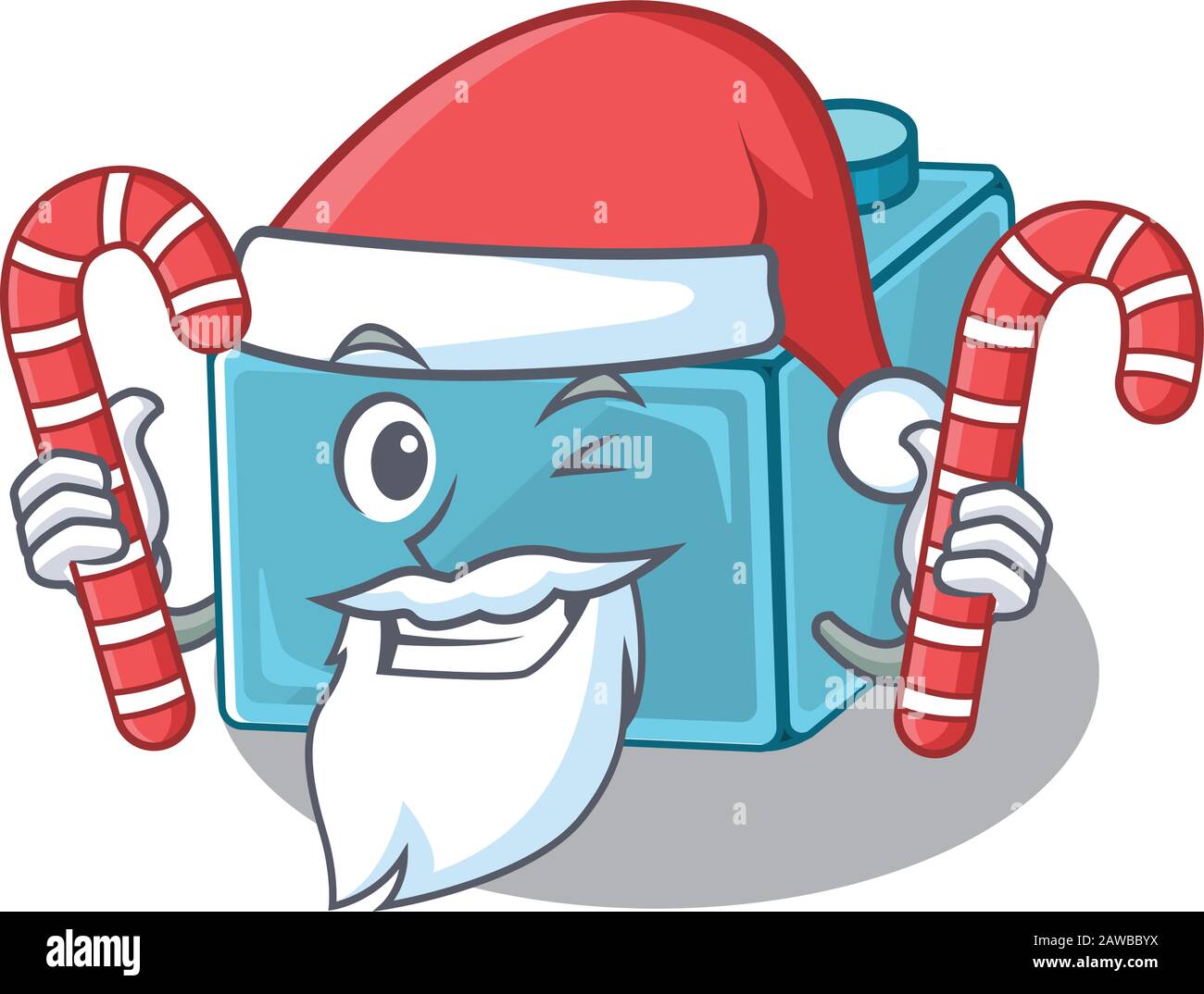 Lego brick toys Cartoon character wearing Santa costume bringing a ...