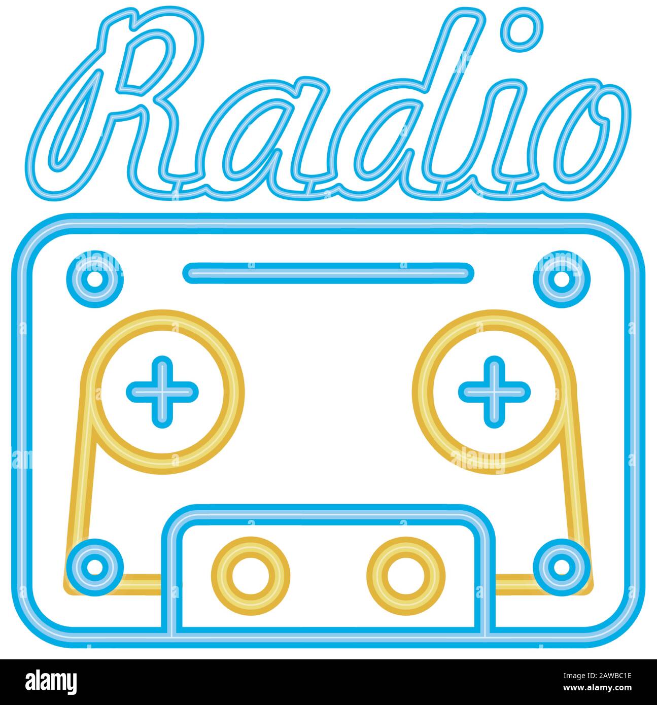 Neon retro cassette Cut Out Stock Images & Pictures - Alamy