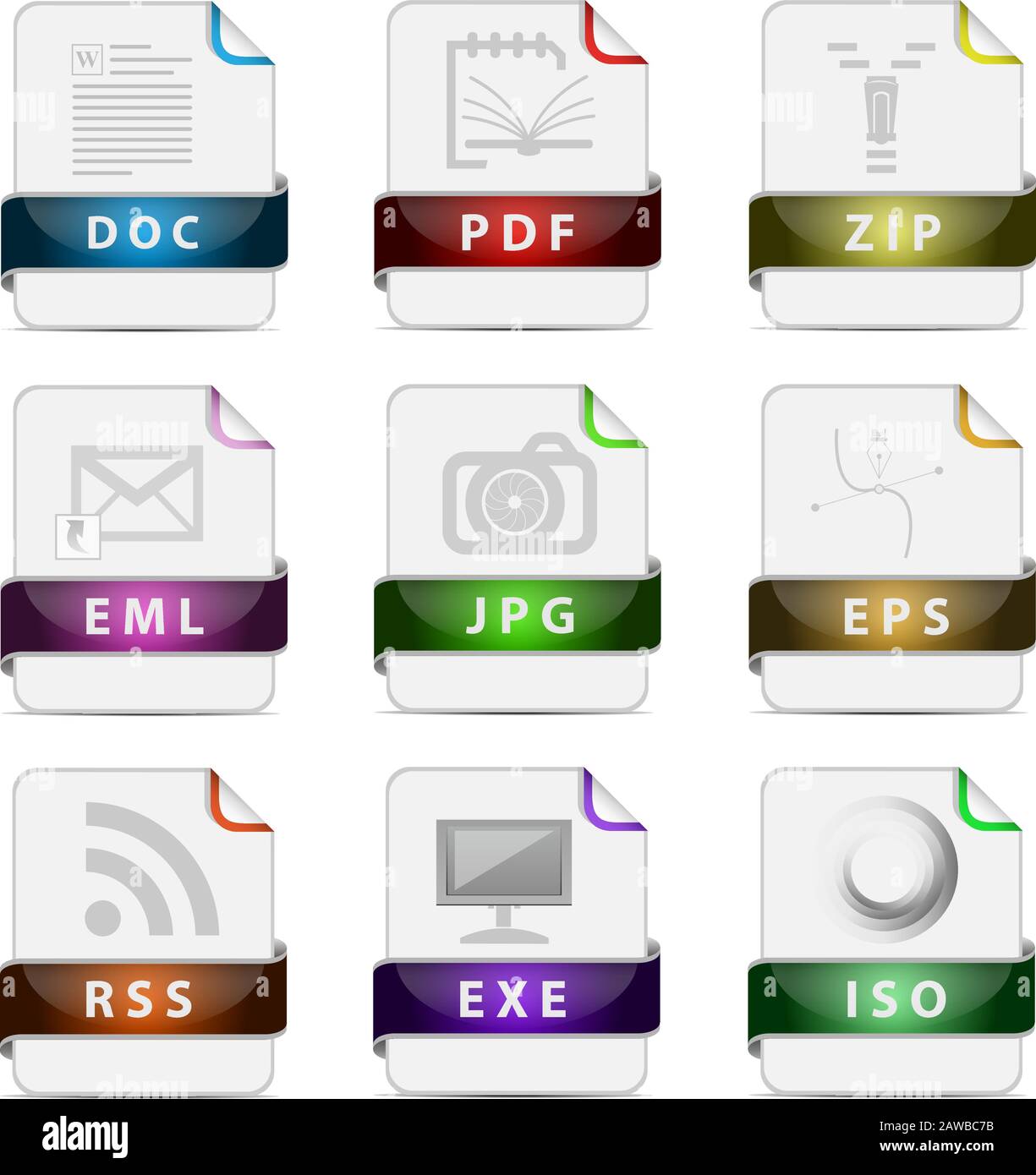 Creative design and modern presentation multimedia file type icon ...