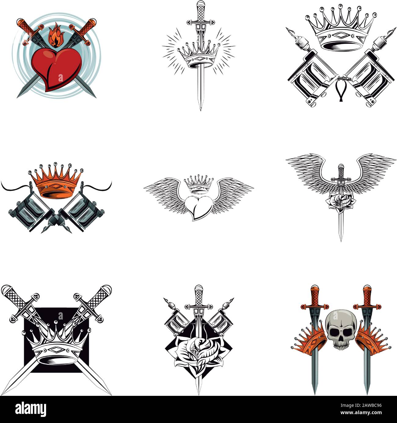 bundle of tatoos images icons Stock Vector Image & Art - Alamy