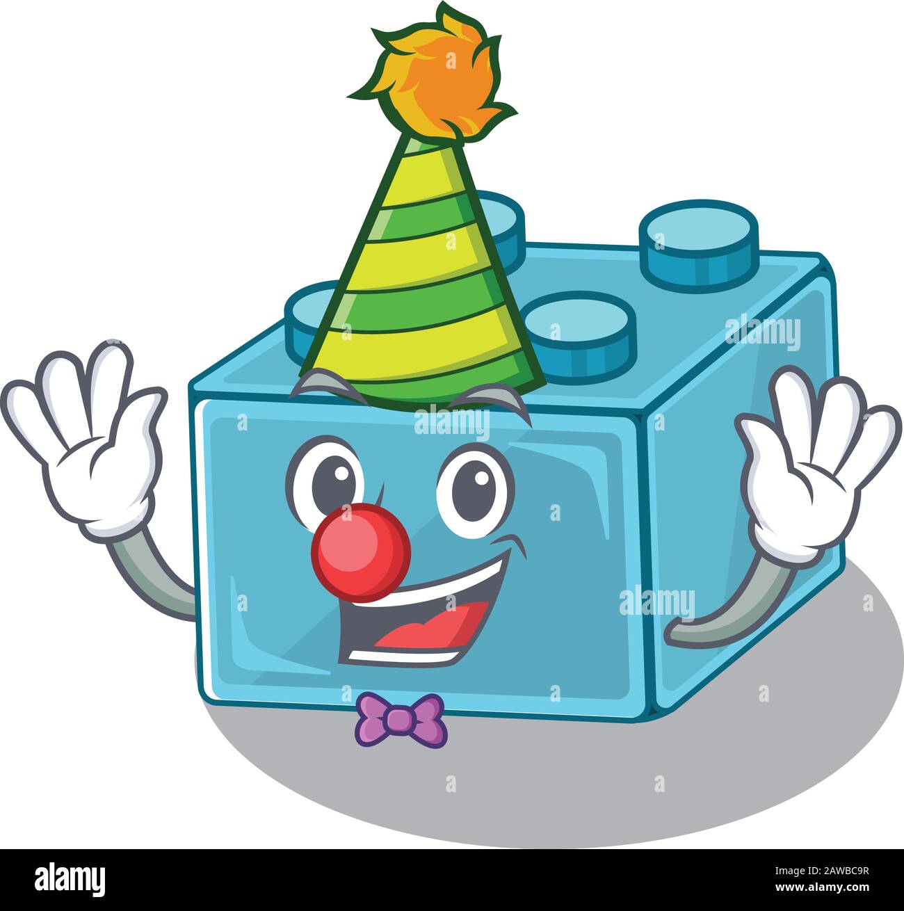 Funny Clown lego brick toys cartoon character mascot design Stock ...