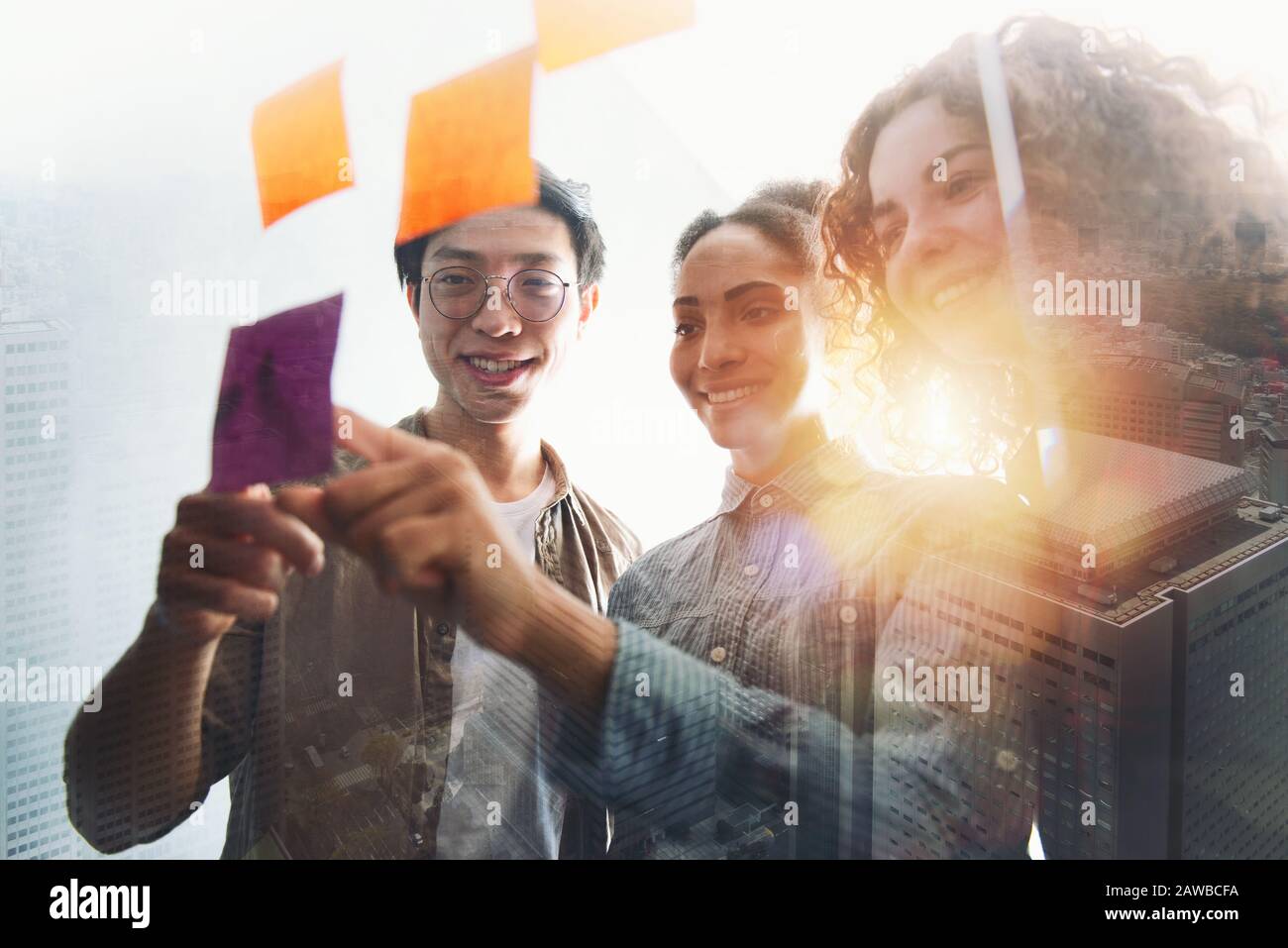 Team of happy people work together. concept of teamwork, partnership ...