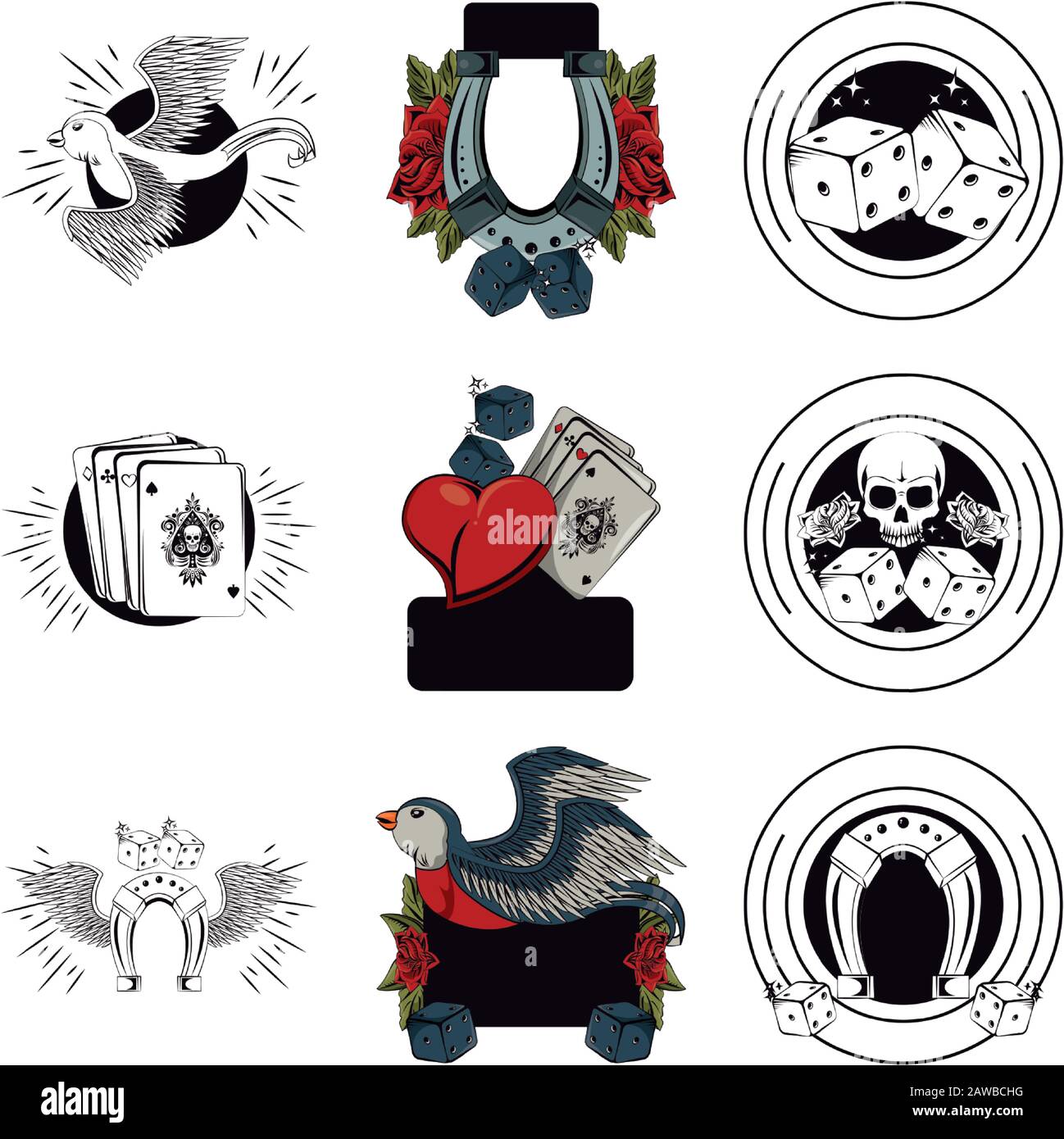 bundle of tatoos images icons Stock Vector Image & Art - Alamy