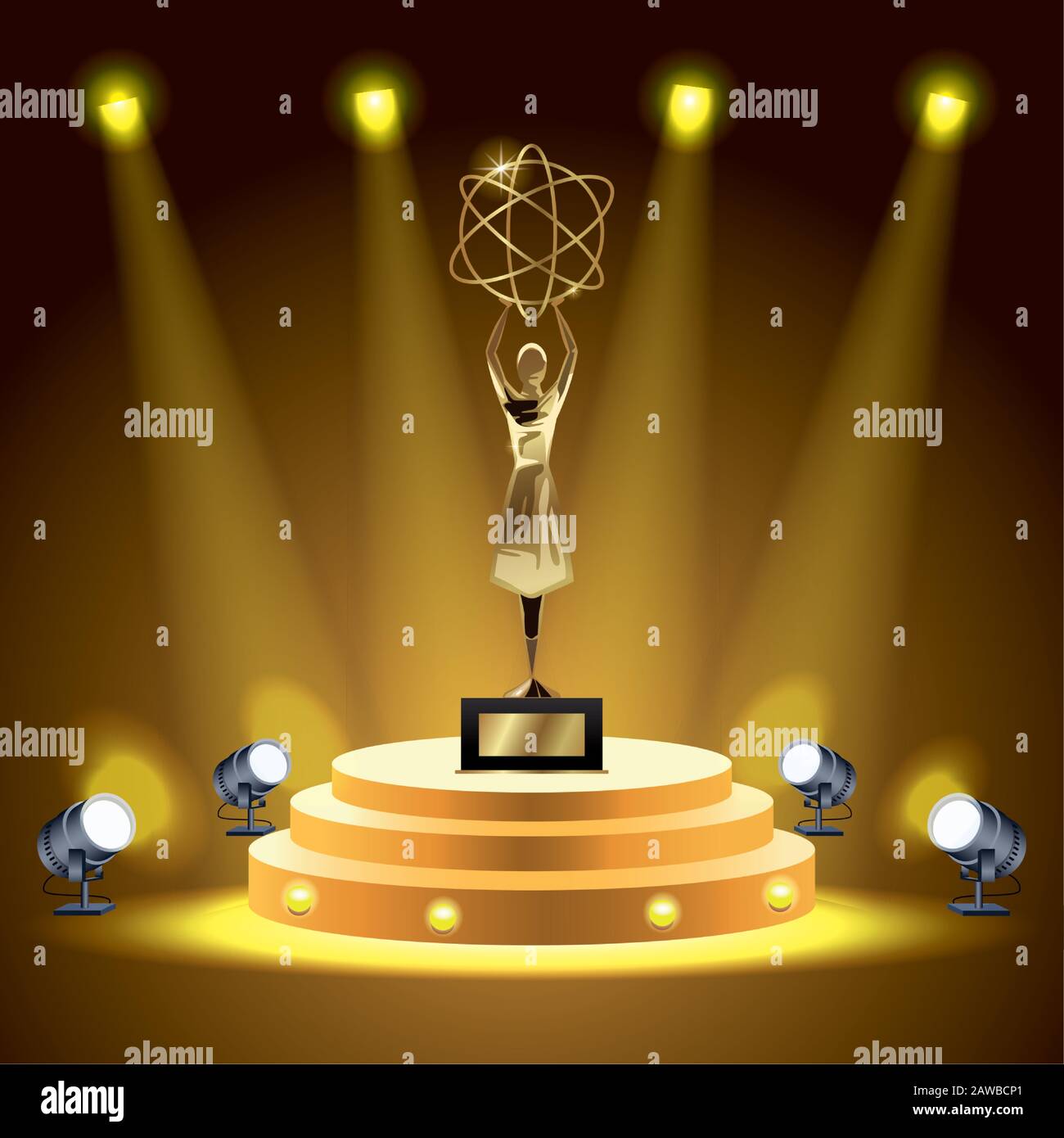 films award woman lifting atom trophy Stock Vector Image & Art - Alamy