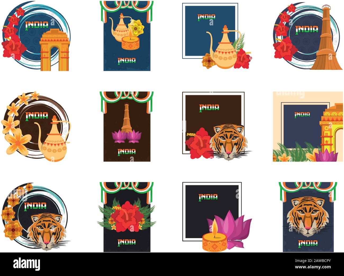 India painted flag Stock Vector Images - Alamy