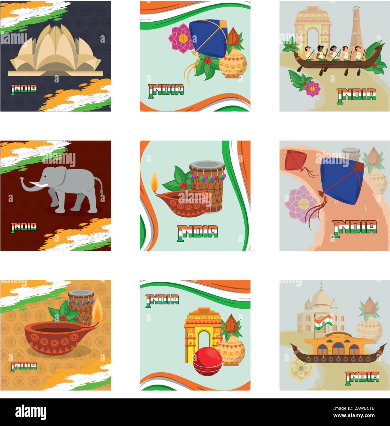 India painted flag Stock Vector Images - Alamy