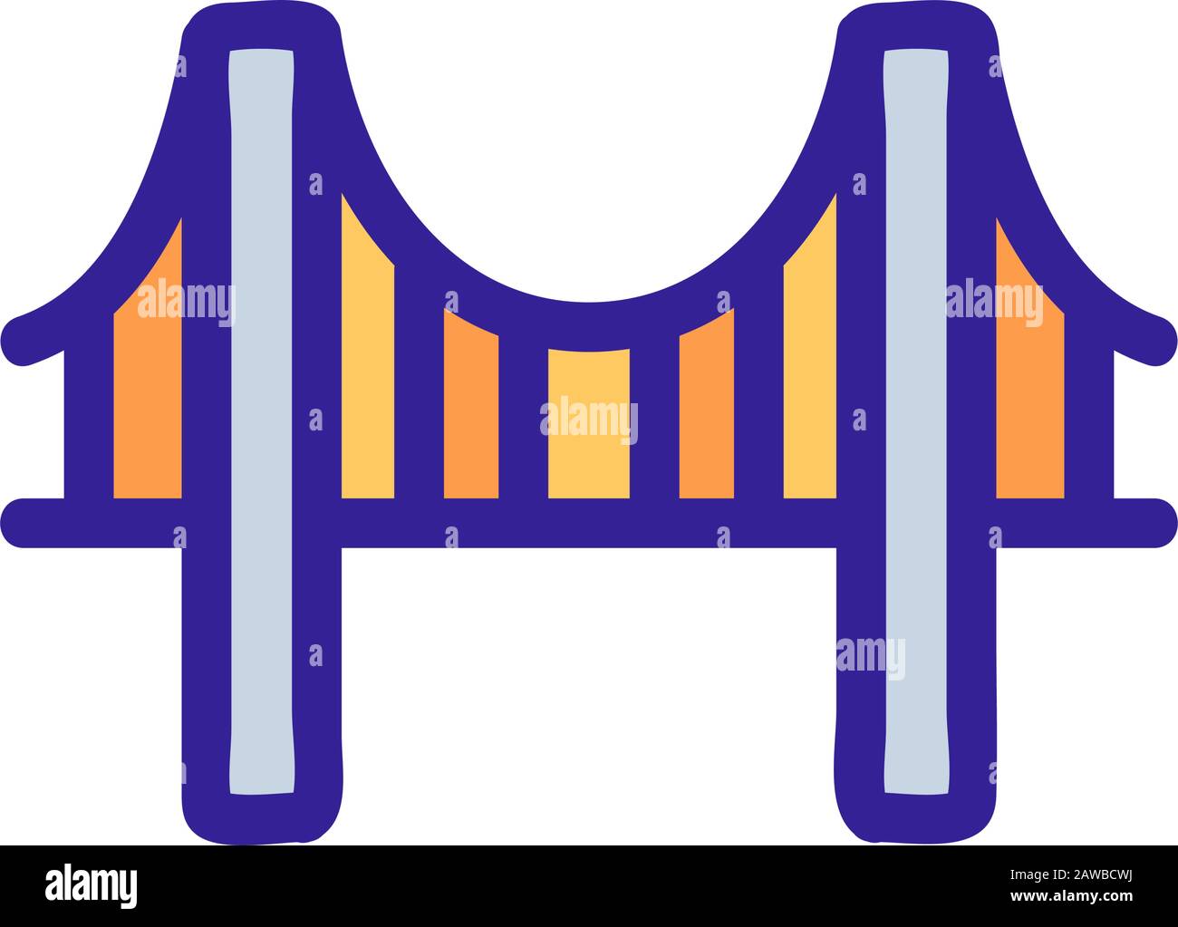 Bridge icon vector. Isolated contour symbol illustration Stock Vector ...