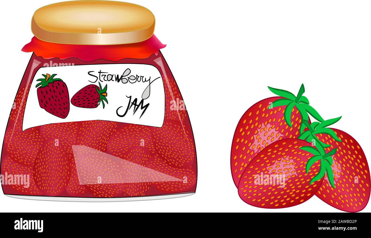 Strawberry Jam Jar Labels